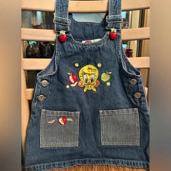 Warner Bros. | Dresses | Vintage Denim Tweety Bird Dress | Poshmark